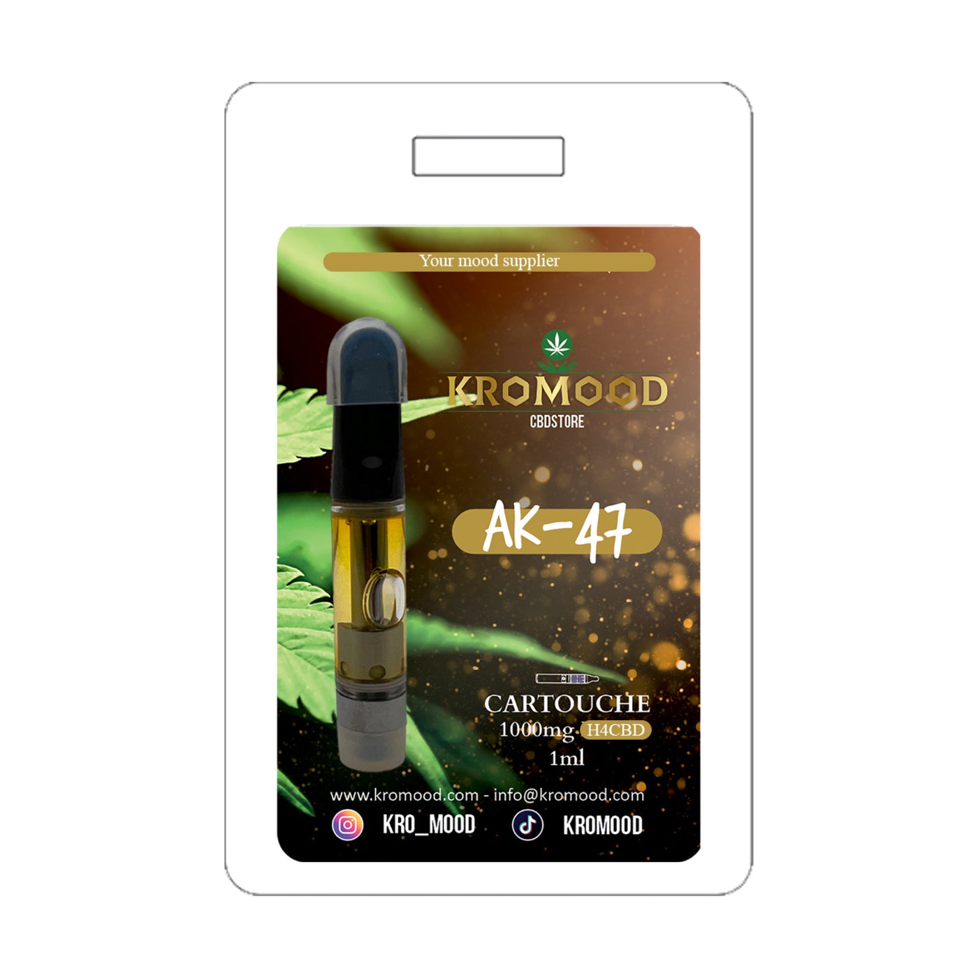 KroMood Cartouche (Dab Pen) de H4CBD - AK47 - 95% H4CBD/1000MG - 1ML